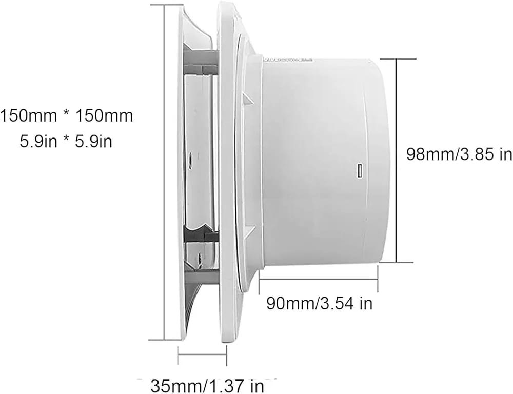 Bathroom Extractor Fan 100mm - Pure Air Solution